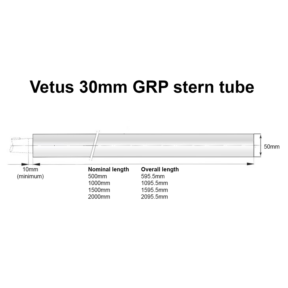 Vetus GRP stern tube with cutless bearing – Vetus online