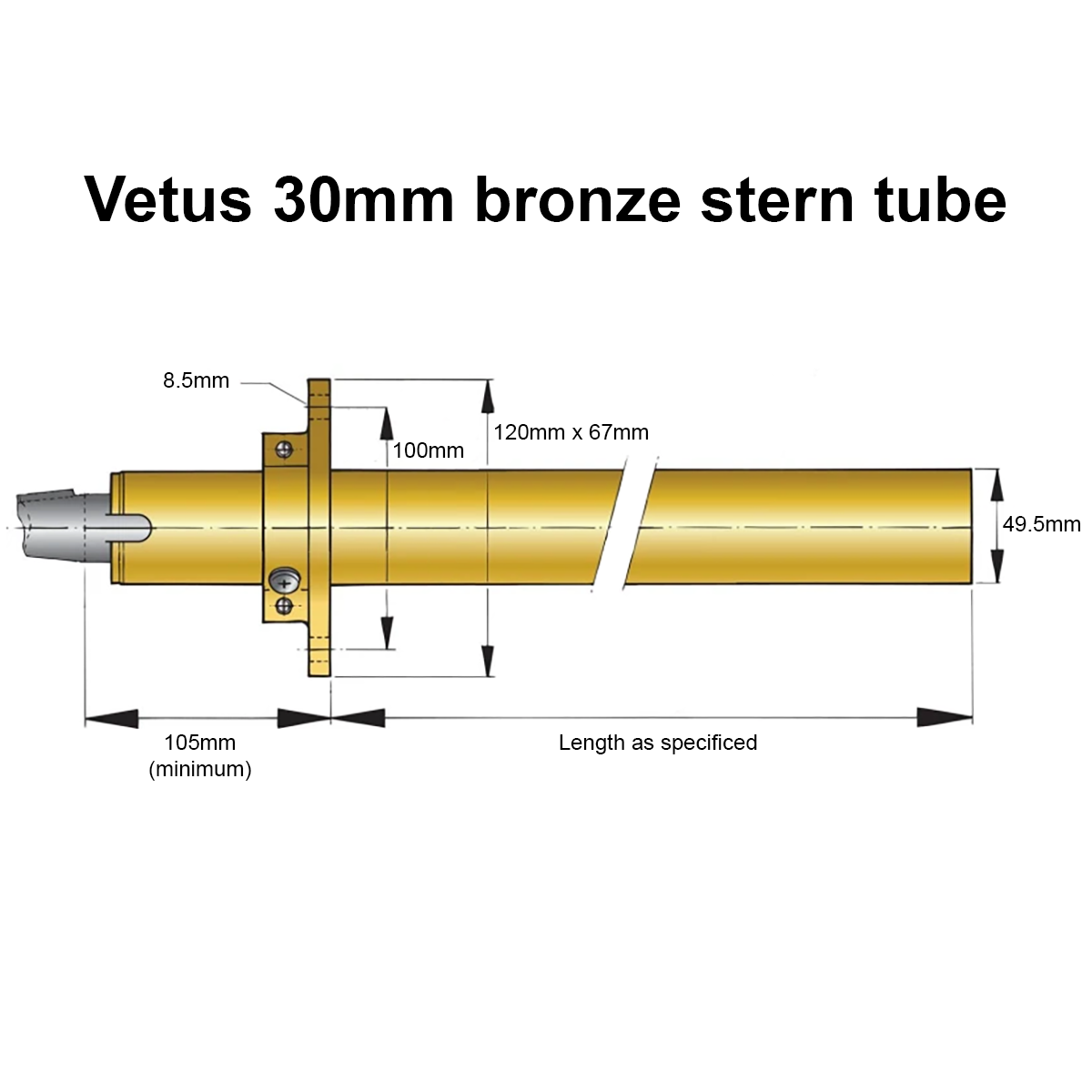 Vetus bronze stern tube with cutless bearing – Vetus online