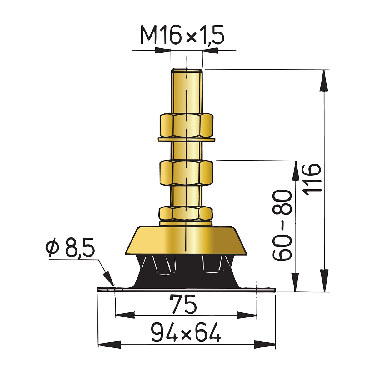 Vetus flexible engine mount type K25 – Vetus online