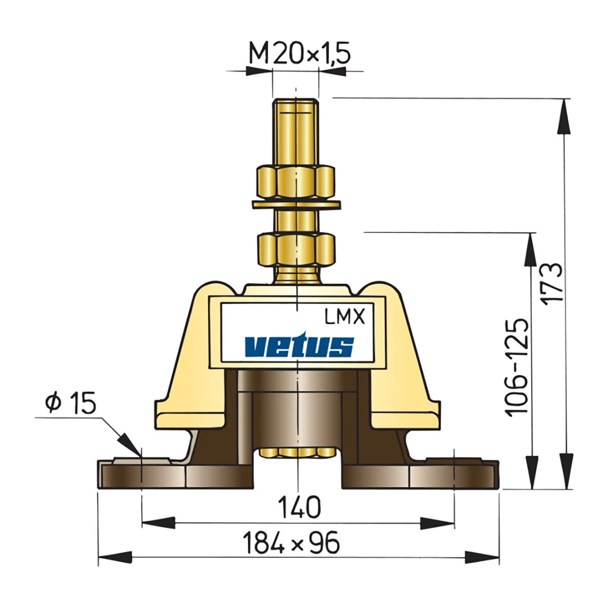Vetus flexible engine mount type LMX – Vetus online