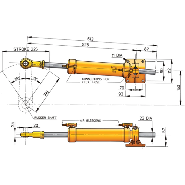 Vetus hydraulic steering cylinder MTC175 – Vetus online