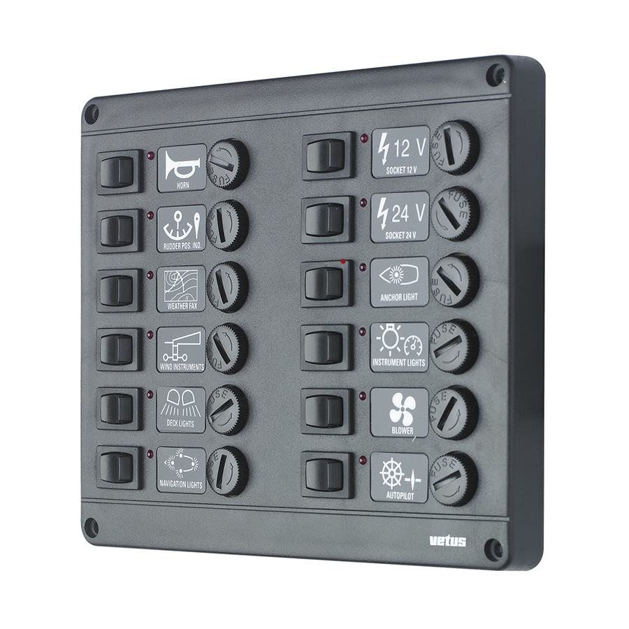 Vetus switch panel with 12 fuses – Vetus online