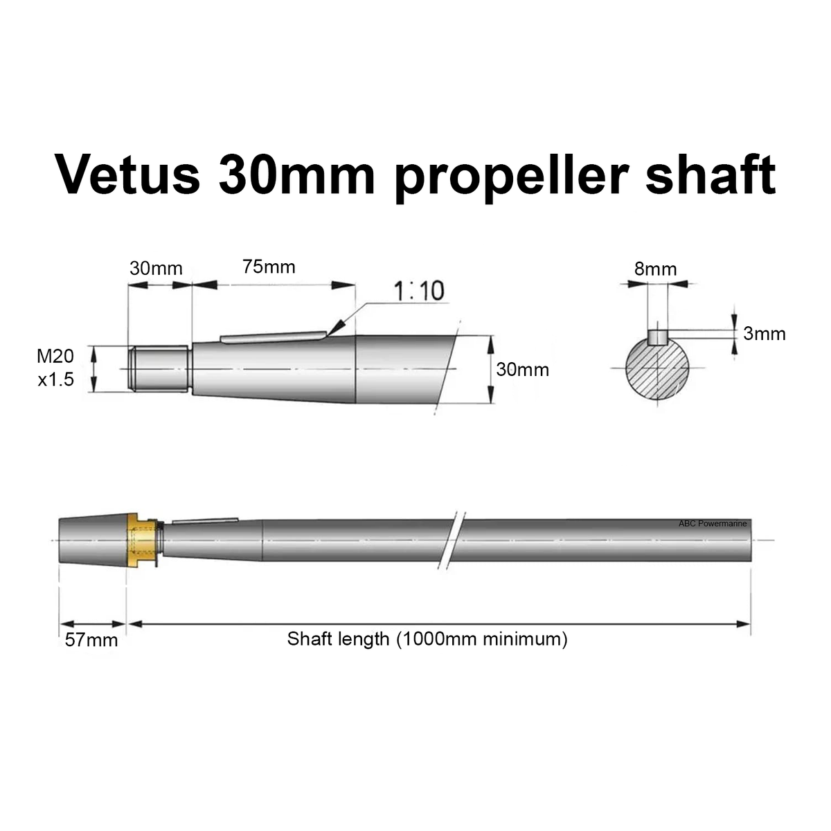 Vetus stainless steel propeller shaft with nut and anode – Vetus online